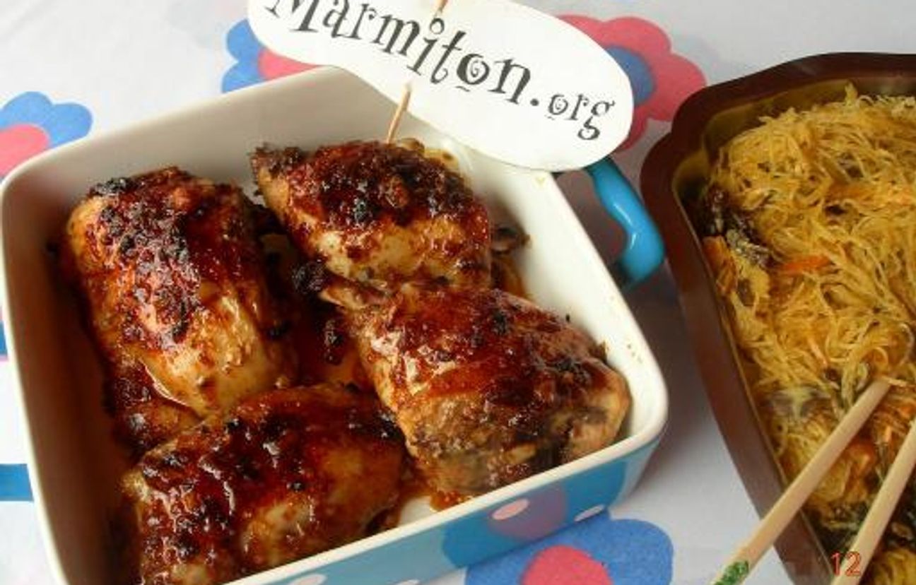 Cuisses de poulet rôti asiatiques : Recette de Cuisses de poulet rôti ...