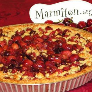Tarte crumblée aux cerises : Recette de Tarte crumblée aux cerises ...