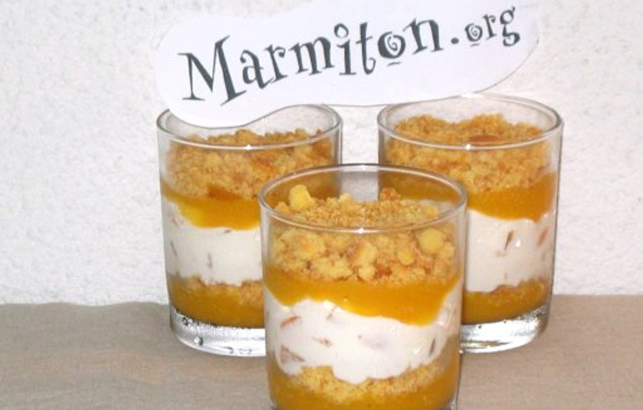 Verrines mangue abricot : Recette de Verrines mangue abricot - Marmiton