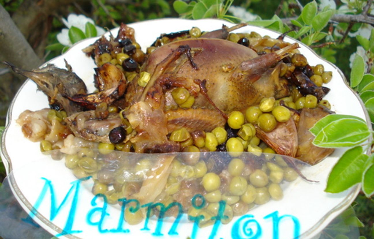 Pigeons farcis et petits pois : Recette de Pigeons farcis et petits ...