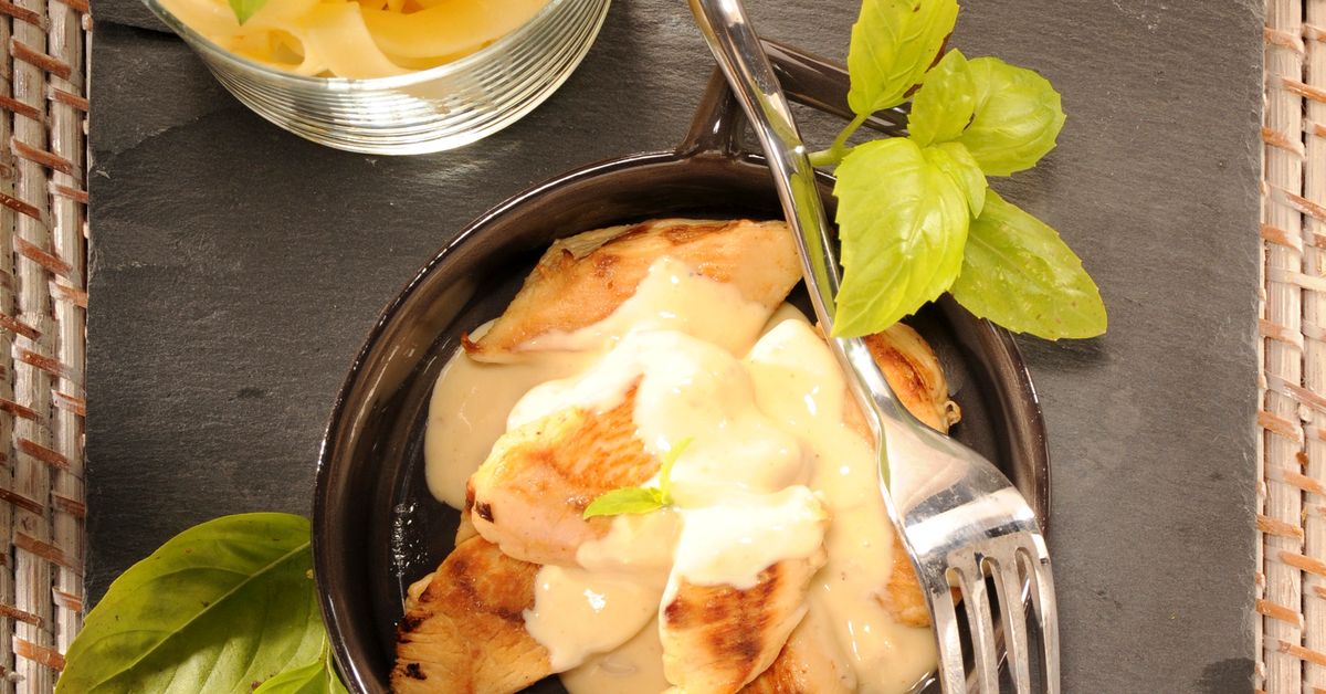 Emincé de poulet sauce basilic : recette de Emincé de poulet sauce basilic