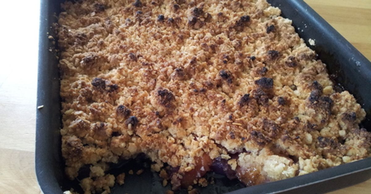 Crumble pêche-ananas aux flocons d'avoine : recette de Crumble pêche ...