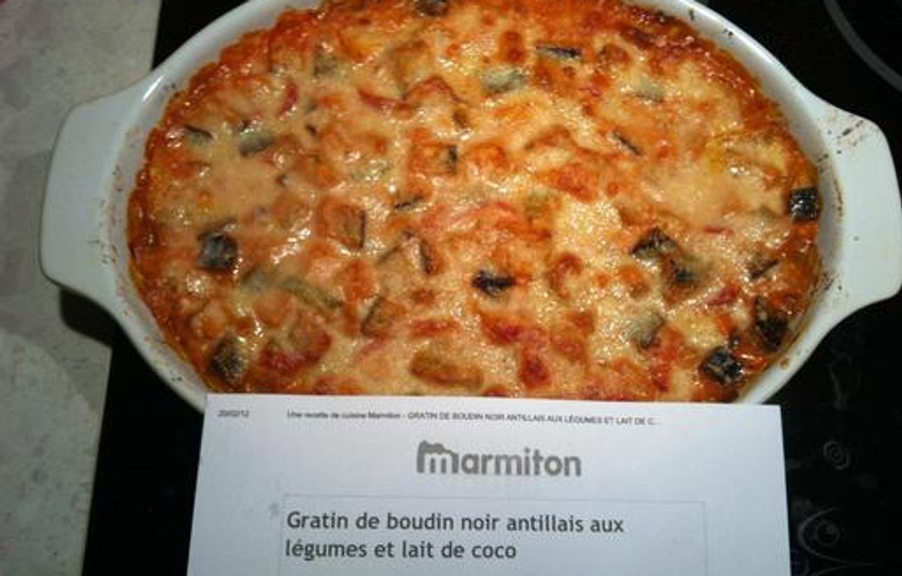 Gratin de boudin noir antillais aux légumes et lait de coco : Recette ...
