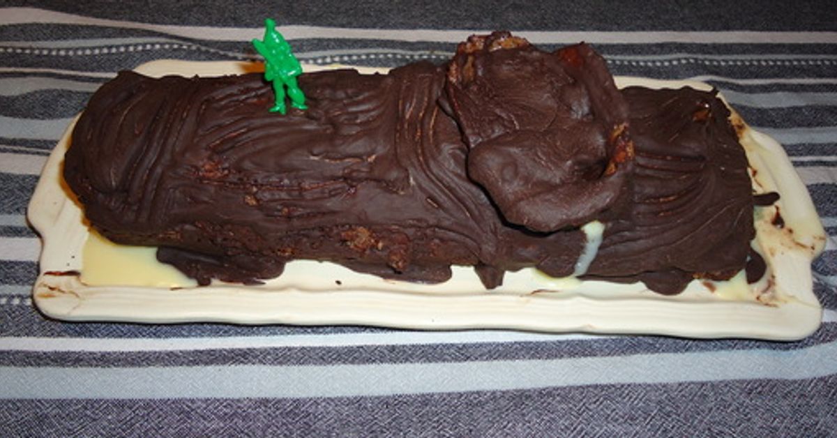 Bûche à la menthe et chocolat croquant : recette de Bûche à la menthe ...