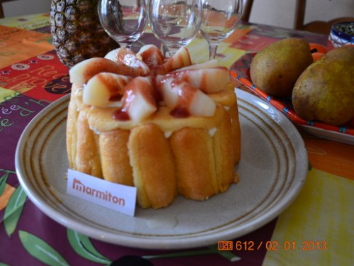 Charlotte aux poires à la crème fraîche : Recette de Charlotte aux ...
