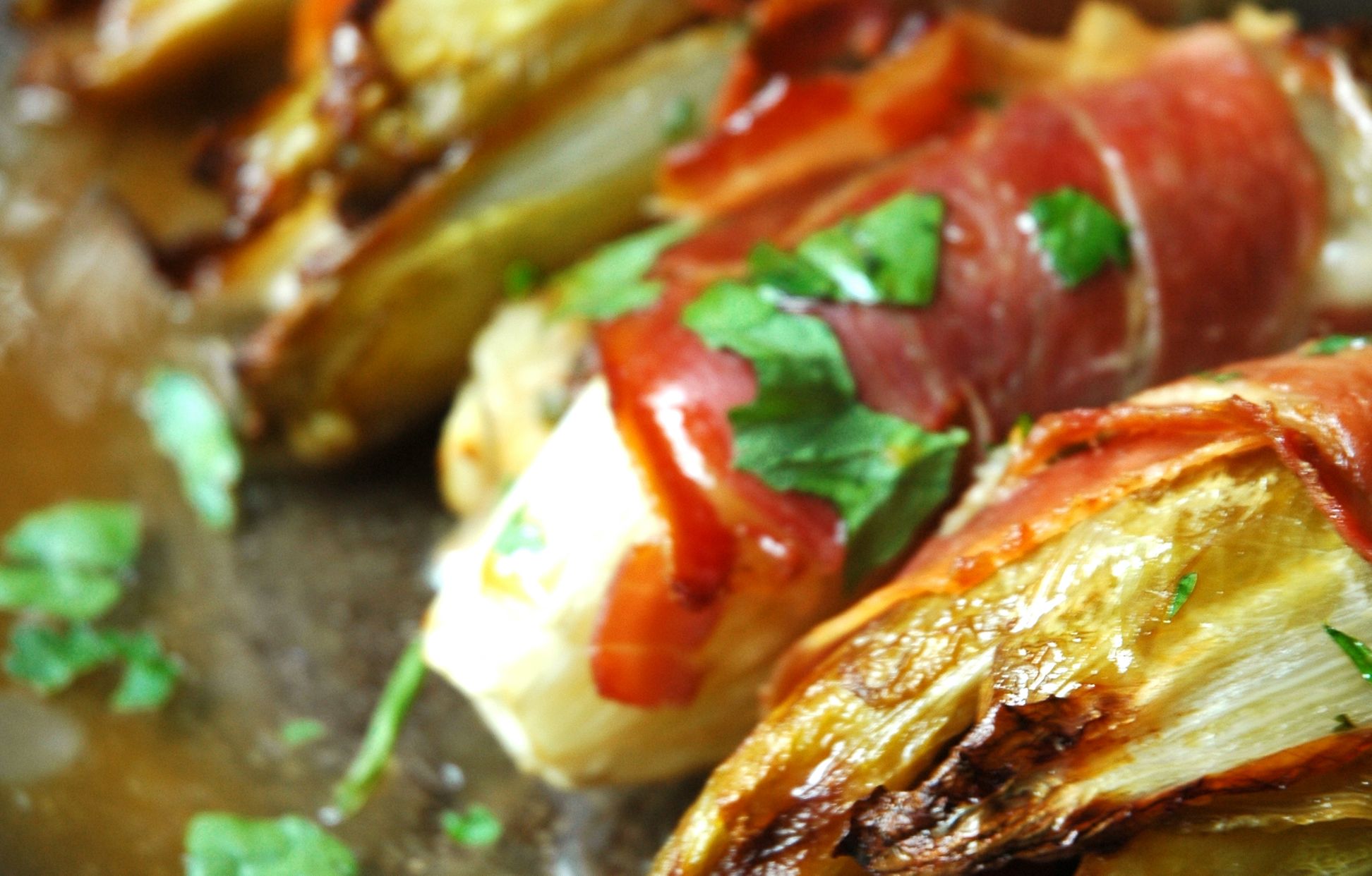 Endives Braisées Au Jambon à La Poêle