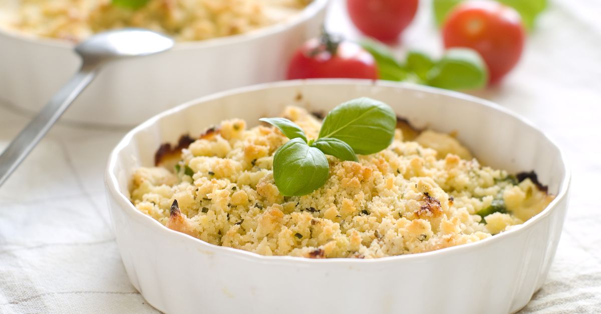 Crumble chèvre et courgettes (et menthe) : recette de Crumble chèvre et ...