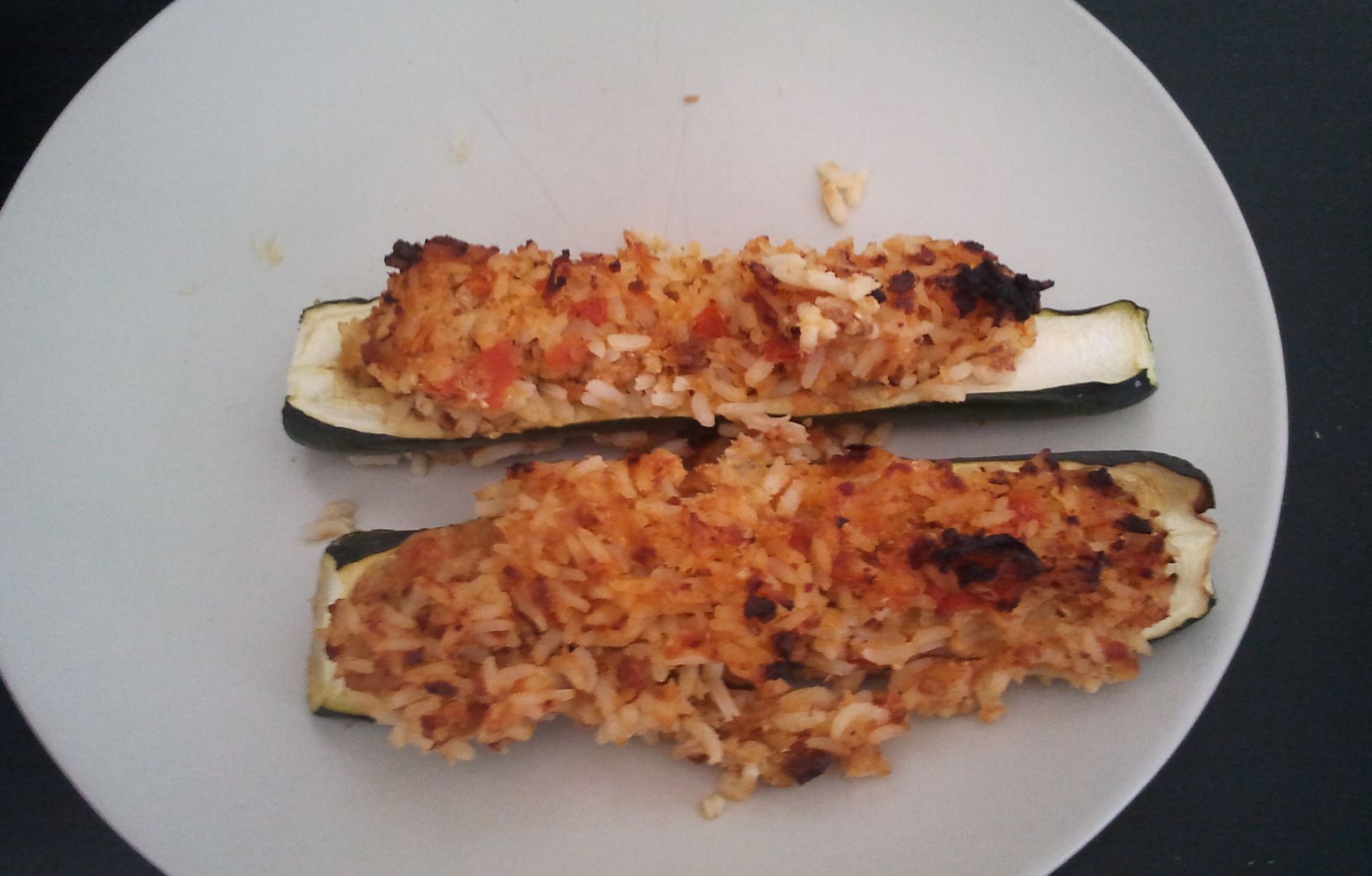 Courgettes farcies au chorizo et au riz : Recette de Courgettes farcies ...