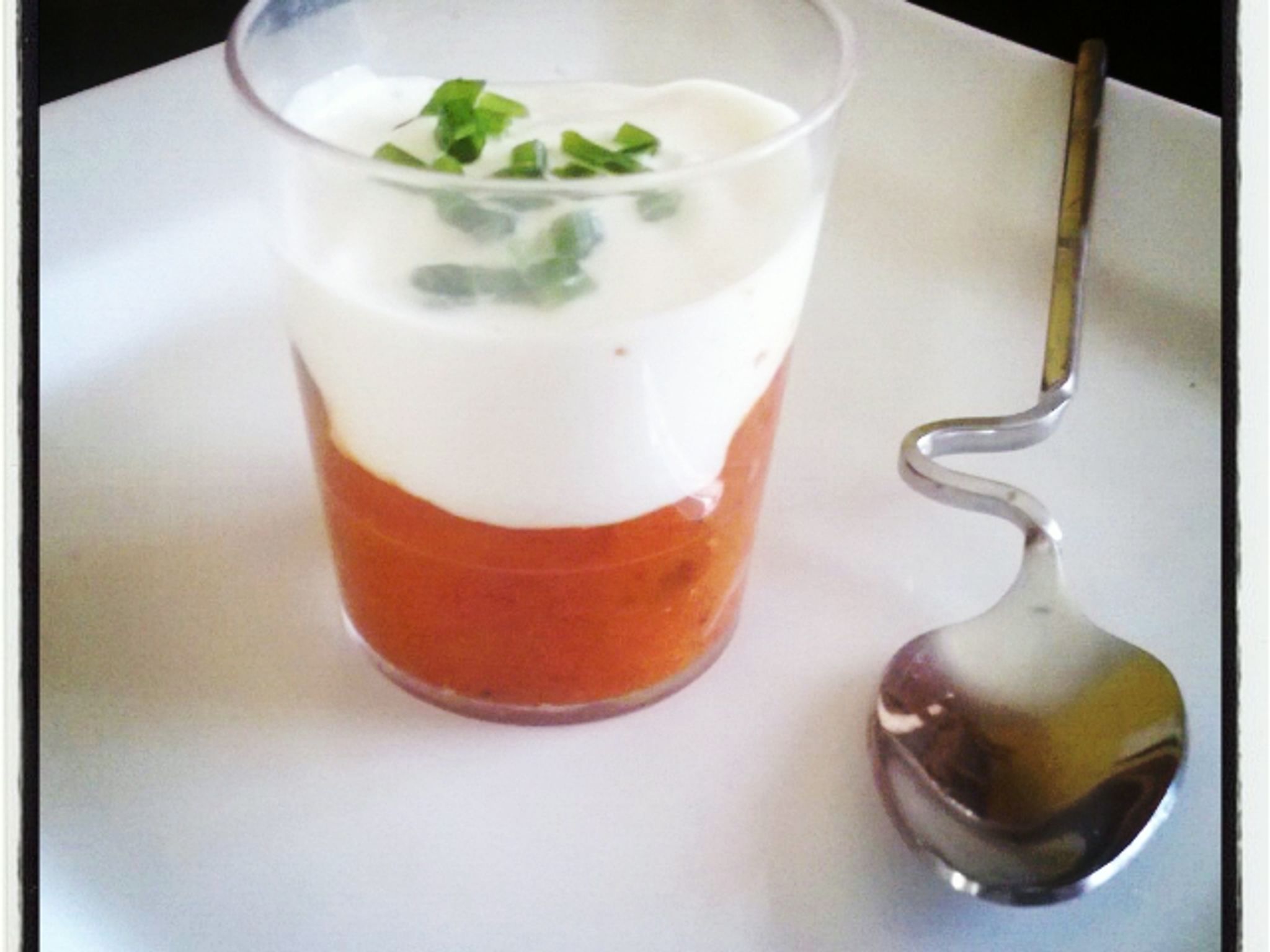 Verrines poivron et fromage frais : Recette de Verrines poivron et ...