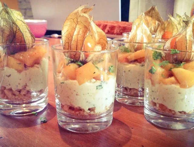 Verrines poulet-mangues : recette de Verrines poulet-mangues