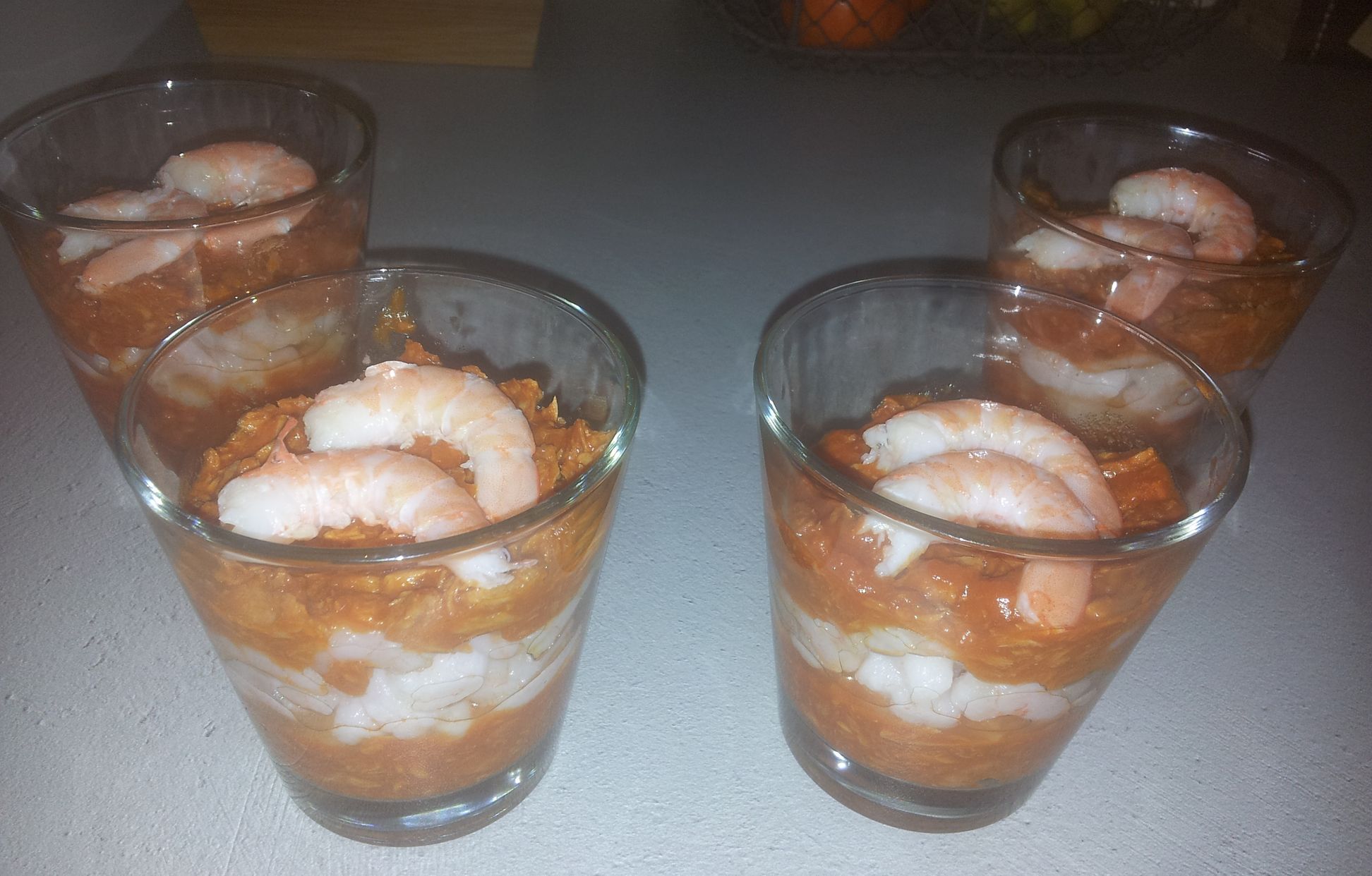 Verrine thon et crevettes facile : Recette de Verrine thon et crevettes ...