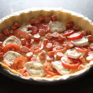 Quiche au bacon et au chèvre chaud : Recette de Quiche au bacon et au ...
