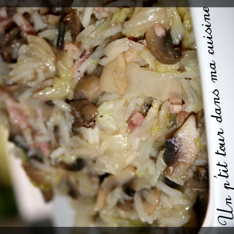 Chou chinois au champignon et riz : Recette de Chou chinois au ...
