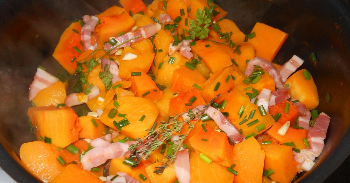 Potiron aux lardons : recette de Potiron aux lardons