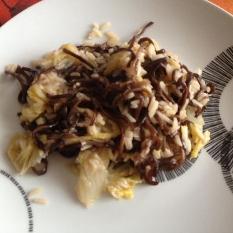 Chou chinois au champignon et riz : Recette de Chou chinois au ...