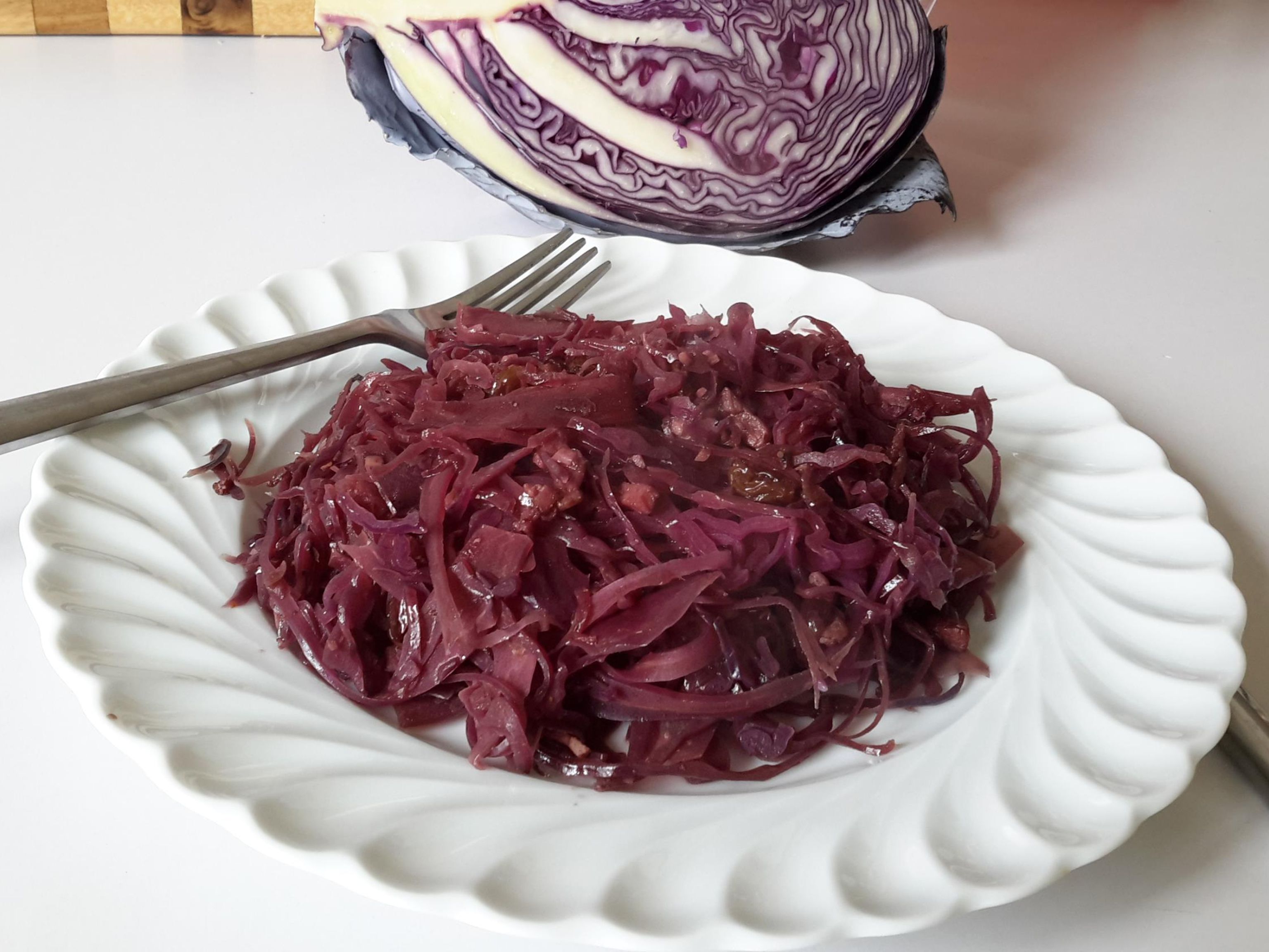 Chou rouge, lardons et pommes : Recette de Chou rouge, lardons et ...