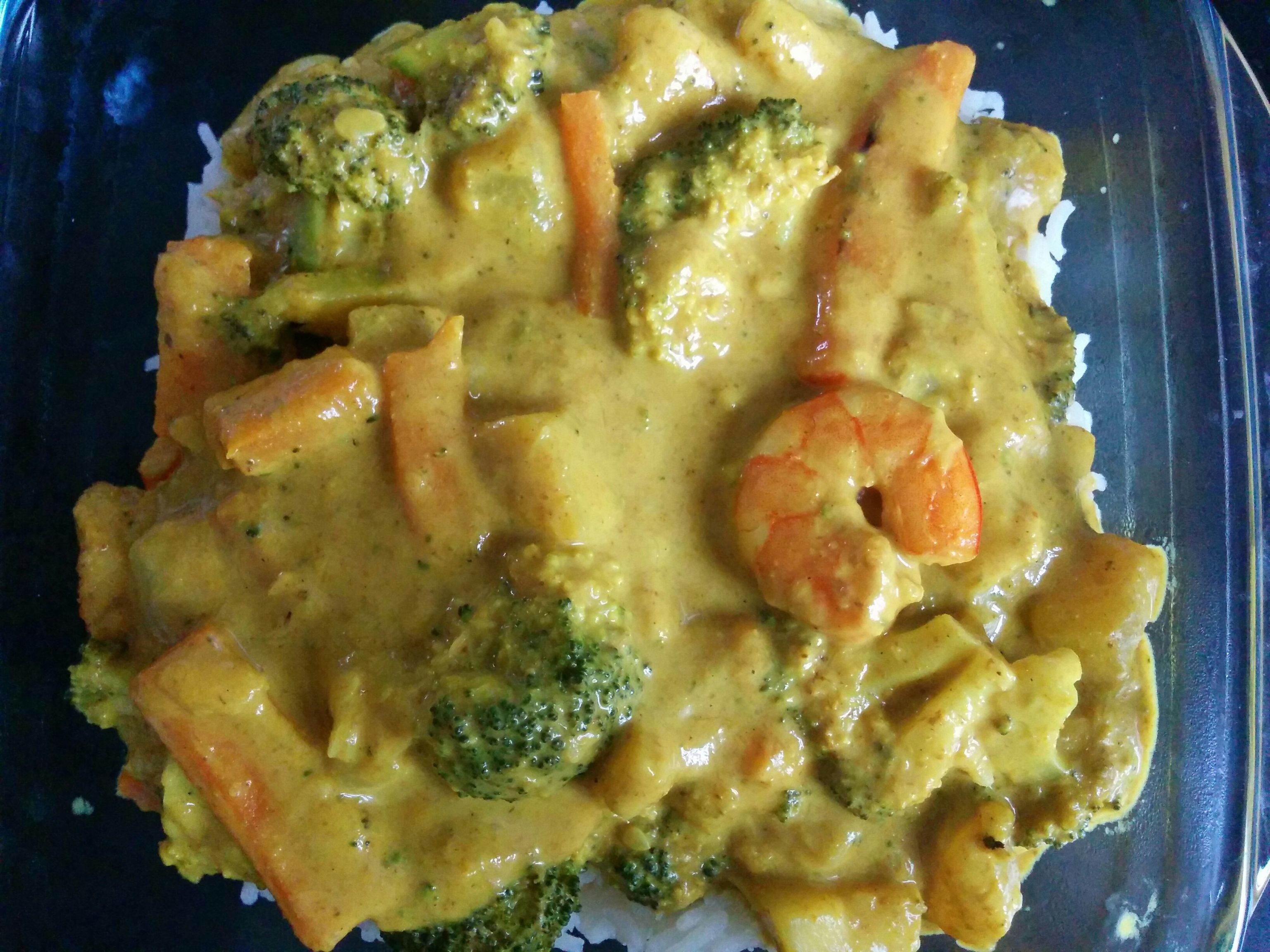 riz aux petits légumes et crevettes sauce curry : Recette de riz aux ...