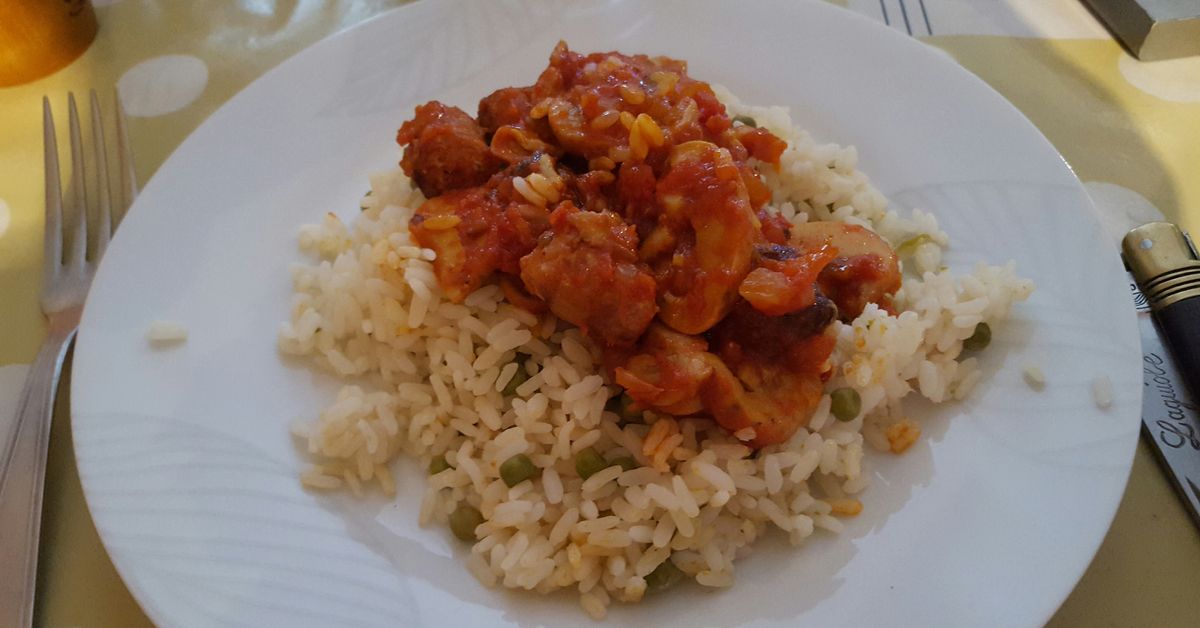 Risotto aux chipolatas, champignons et petits pois : recette de Risotto ...