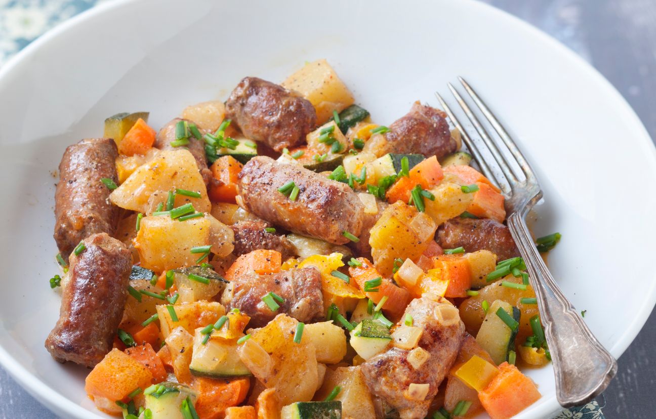 Poêlée de légumes aux merguez et chipo : Recette de Poêlée de légumes ...
