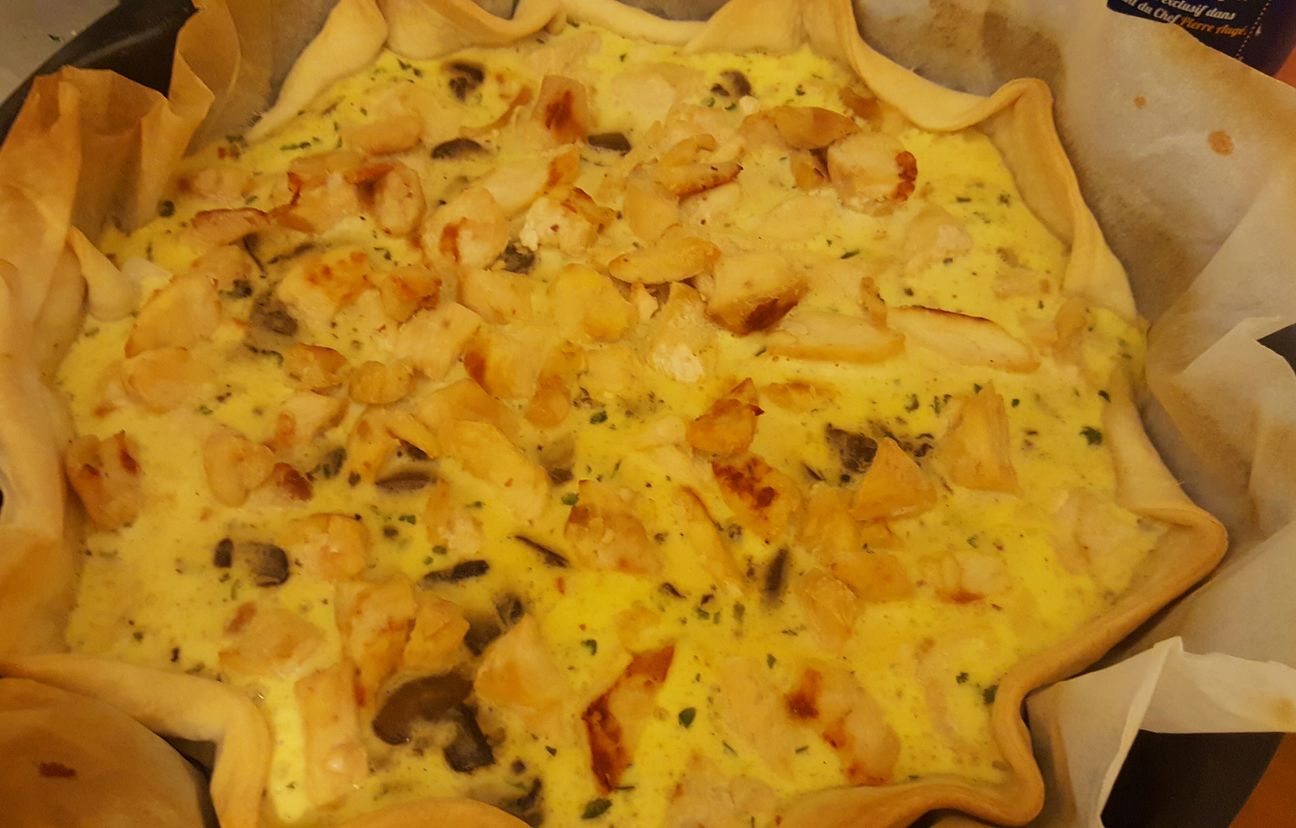 Tarte poulet et champignons : Recette de Tarte poulet et champignons ...