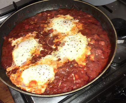 Chakchouka tomates et poivrons : Recette de Chakchouka tomates et ...