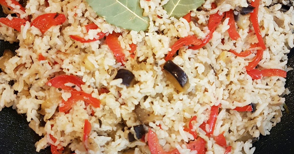 Riz aux poivrons et aubergines : recette de Riz aux poivrons et aubergines