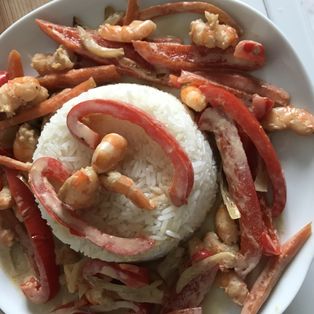 Crevettes au lait coco et huile de sésame : Recette de Crevettes au ...