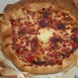 Quiche tomates, lardon, mozzarella : Recette de Quiche tomates, lardon ...