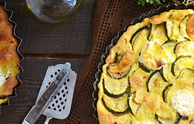 Quiche aux courgettes et au chèvre : Recette de Quiche aux courgettes ...