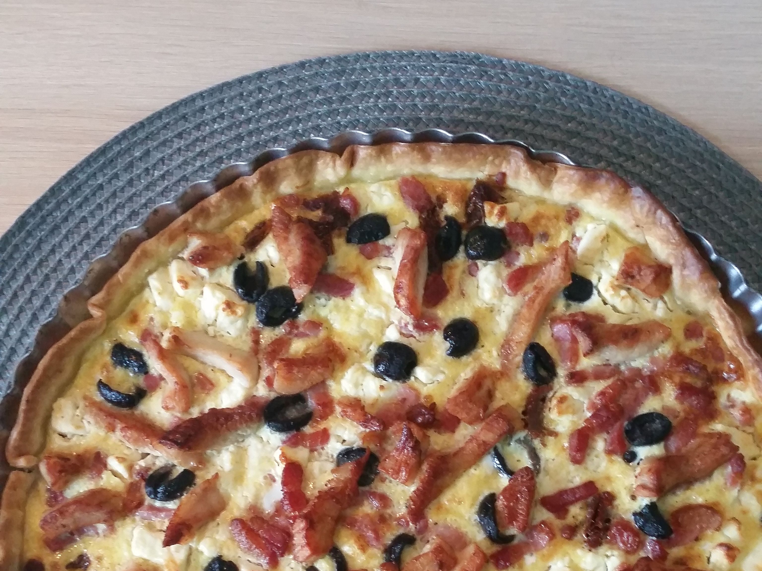 Quiche poulet, feta, tomates séchées : Recette de Quiche poulet, feta ...