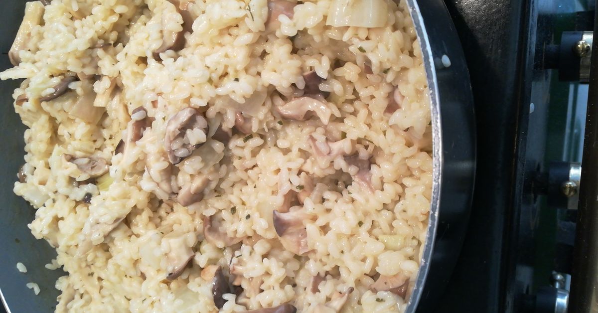 Risotto crémeux aux pleurotes : recette de Risotto crémeux aux pleurotes