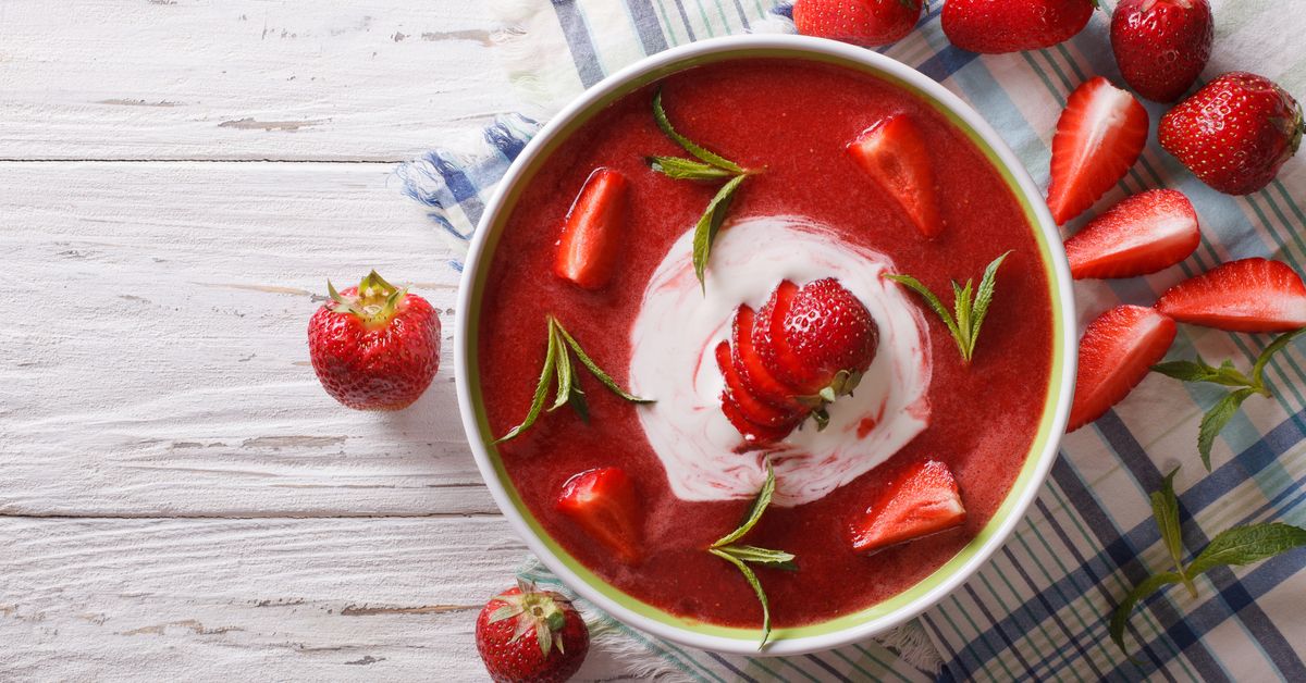 Soupe de fraises très facile : recette de Soupe de fraises très facile