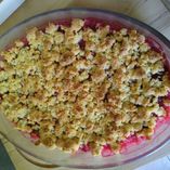 Crumble rhubarbe - framboises : Recette de Crumble rhubarbe ...