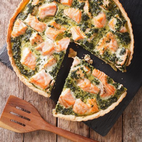 Quiche au saumon et aux épinards : Recette de Quiche au saumon et aux ...
