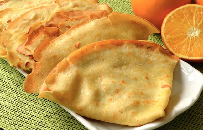 Crêpes à l'orange, à la vanille et à la fleur d'oranger : Recette de ...