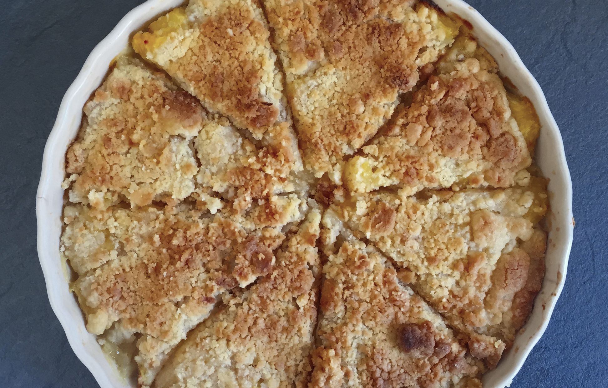 Crumble ananas mangue : Recette de Crumble ananas mangue - Marmiton
