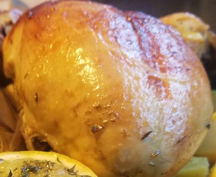 Poulet rôti citron/moutarde à la broche : Recette de Poulet rôti citron ...