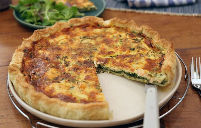 Quiche au saumon et aux épinards : Recette de Quiche au saumon et aux ...