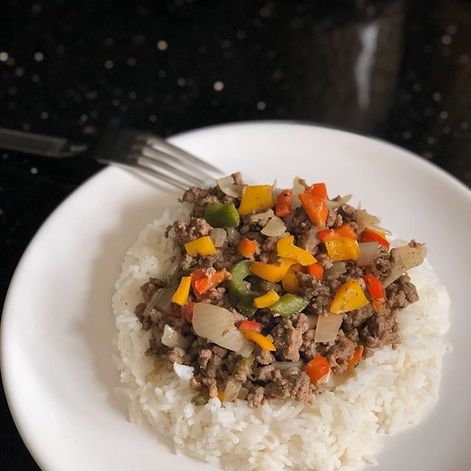 riz à la viande et aux poivrons : Recette de riz à la viande et aux ...