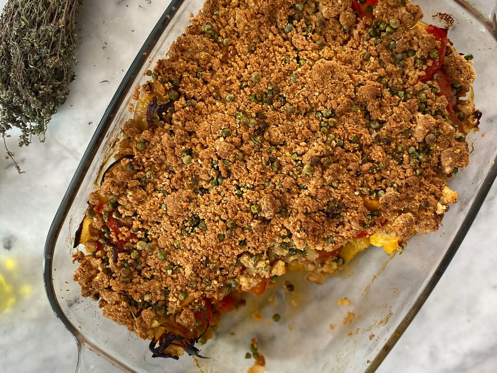 Crumble aux légumes du soleil : Recette de Crumble aux légumes du soleil