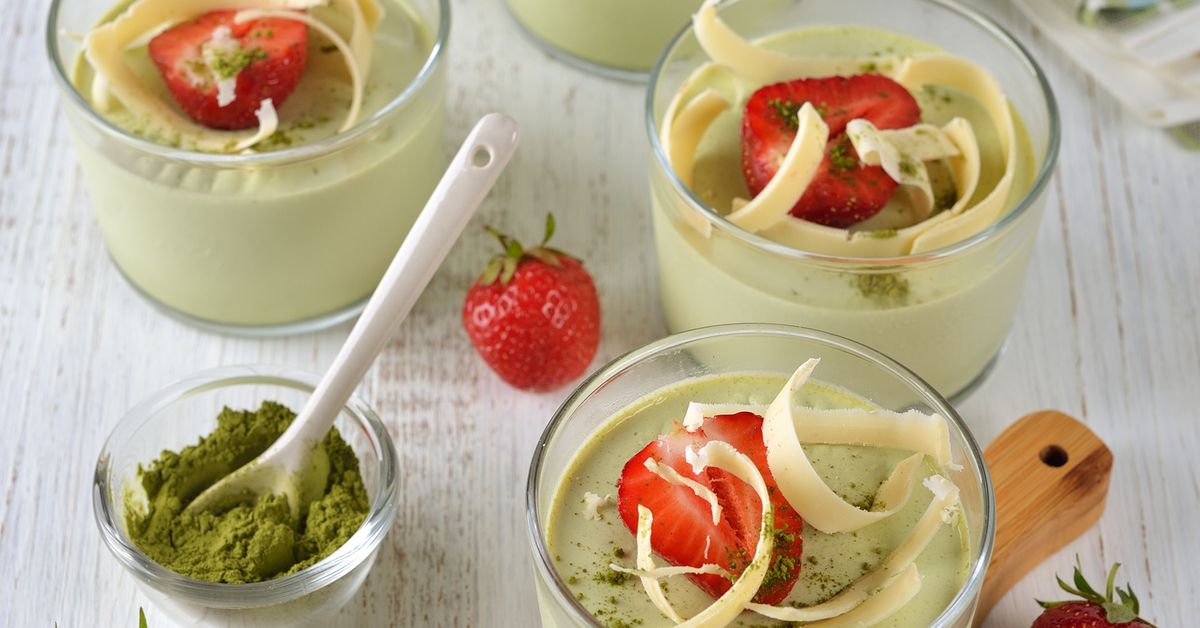 Panna cotta thé matcha et noix de coco : recette de Panna cotta thé ...