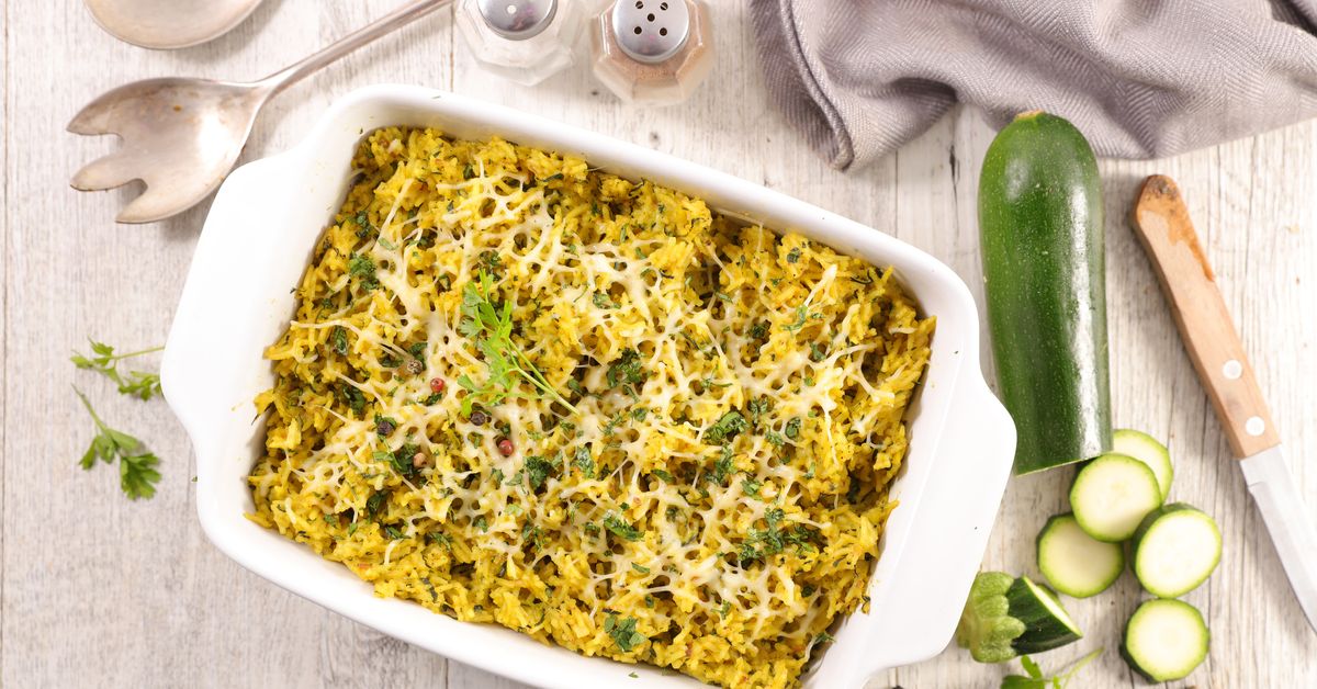 Gratin de courgettes et riz : recette de Gratin de courgettes et riz