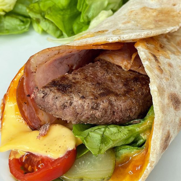 Tortilla wrap burger : Recette de Tortilla wrap burger