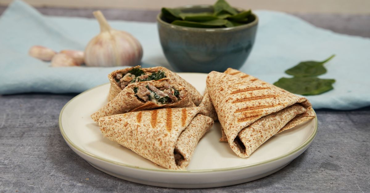 Wraps triangles aux épinards et au boeuf : recette de Wraps triangles ...