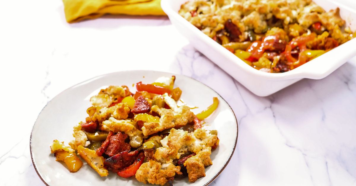 Crumble poivron chorizo : recette de Crumble poivron chorizo