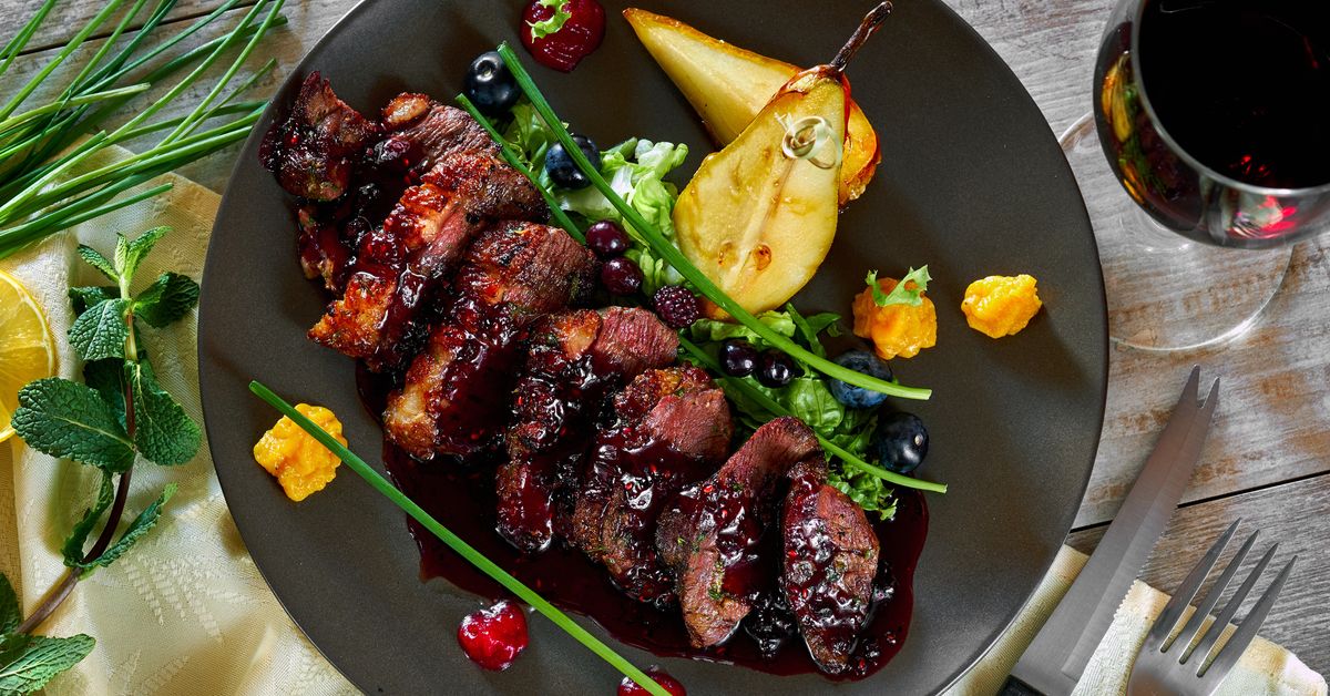 Magret de canard aux poires (au four, simple et délicieux) : recette de ...