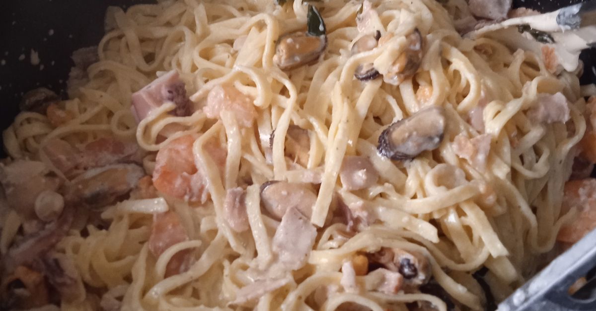 Pâtes aux fruits de mer : recette de Pâtes aux fruits de mer