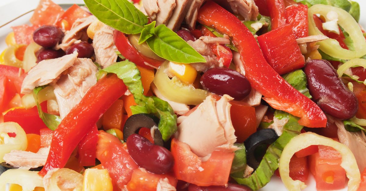 Salade aux haricots rouges, maïs et thon : recette de Salade aux ...