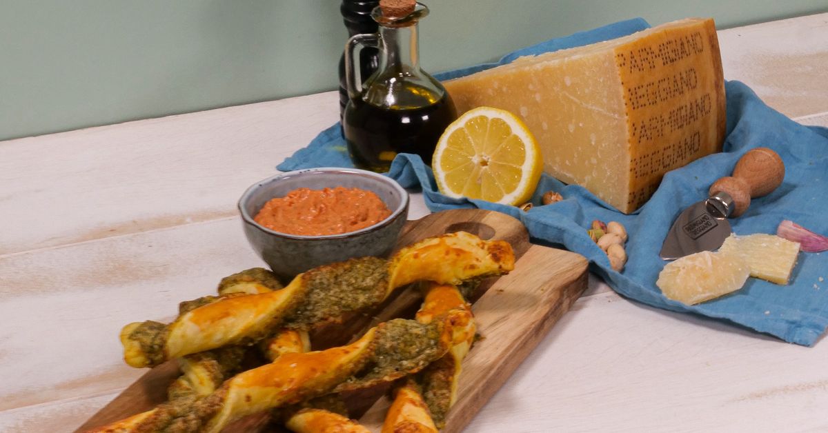 Torsades Parmesan et pesto de Roquette : recette de Torsades Parmesan ...