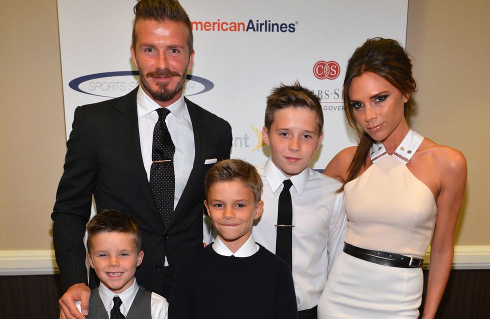 David Beckham et ses enfants, au premier rang du défilé de Victoria